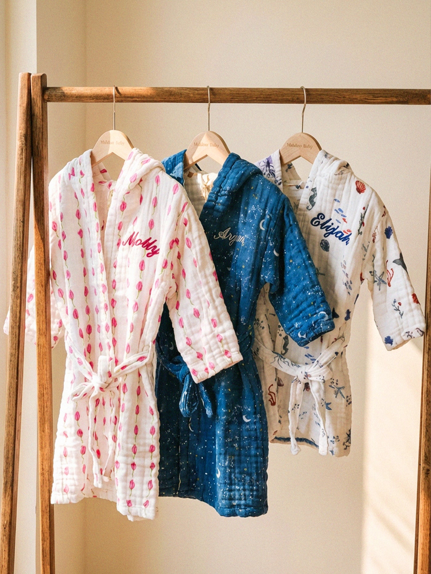 Kids Hooded Muslin Robe - Enchanted Garden (Lotus)