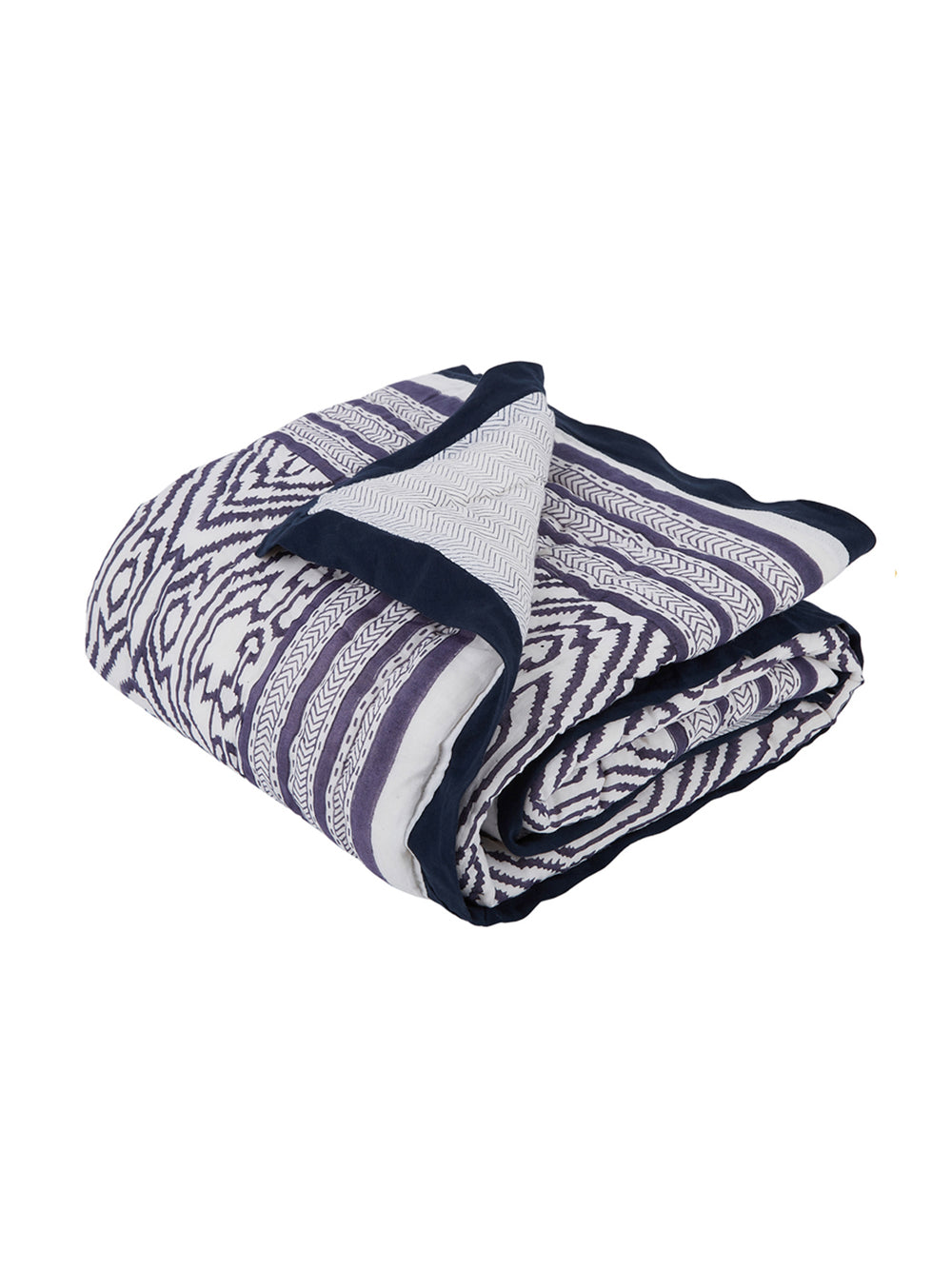 Malabar Baby | Soft, Block Printed, Handmade Quilt | Southside Blue